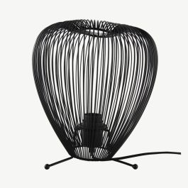 Wide Lucid Table Lamp, Black Iron | Furnicher